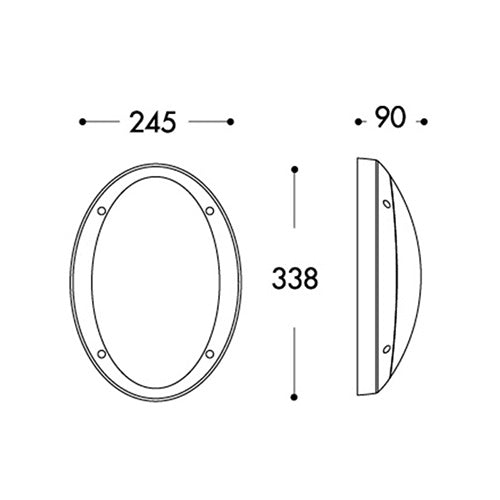 Fumagalli Danzi Grille E27 Bulkhead Black Body Oval – the-lighthouse